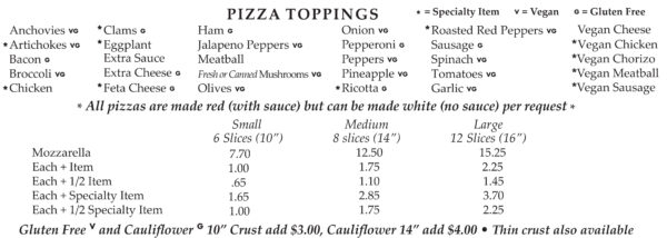 Zois Pizza in Seymour Connecticut | Gluten-Free, Vegetarian, and Vegan ...